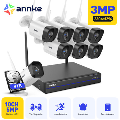 ANNKE Wireless 8CH 5MP NVR 3MP WiFi Security IP Camera System Two Way ...