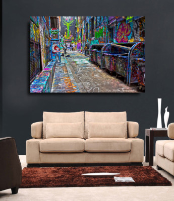 Sick Alleyway Street Art Canvas Print Huge 36 x 24 print Insane Print ...