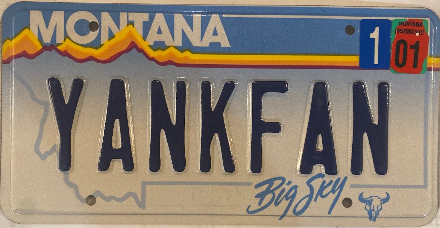 Vanity NEW YORK YANKEES MLB FAN license plate Baseball Jeter World ...