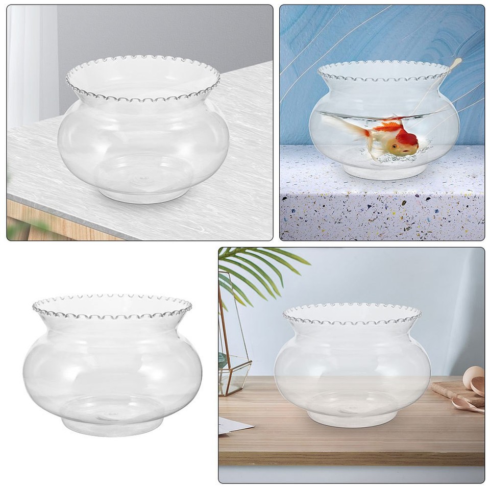 Plastic Fish Bowl Clear Goldfish Bowl Globe Flower Vase Terrarium ...