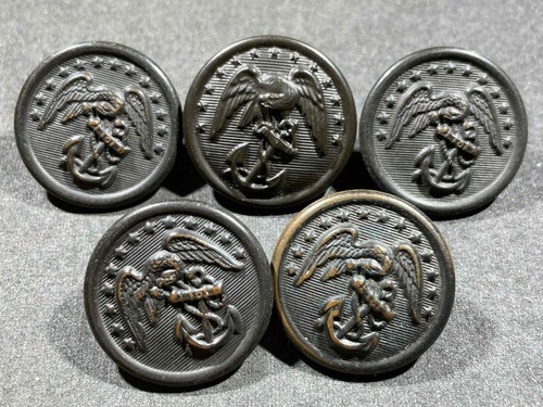 LOT x5 WW1 WWI USMC US Marine Corps Military Uniform Buttons Scovill 23 ...