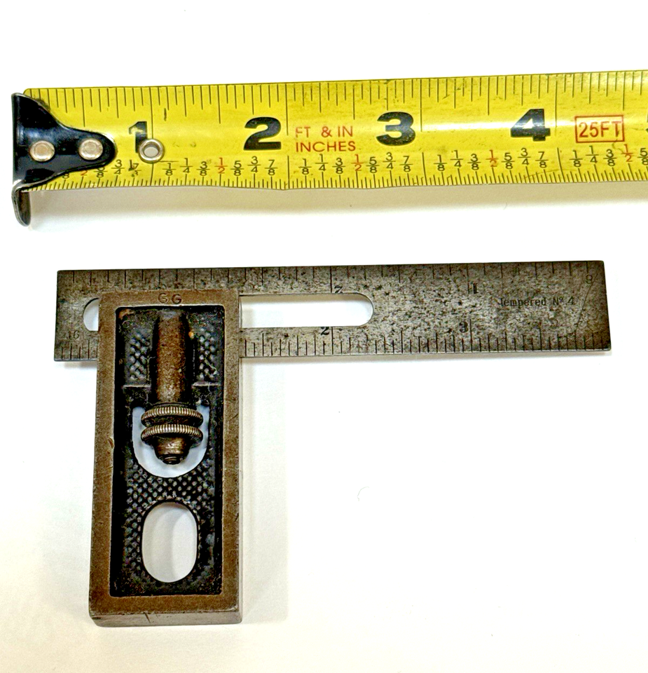 RARE VINTAGE L. S. STARRETT No. 13s SQUARE 4" RULE | eBay