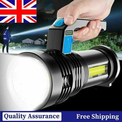 Most Powerful 99000000lm USB Rechargeable LED Flashlight Super Bright ...