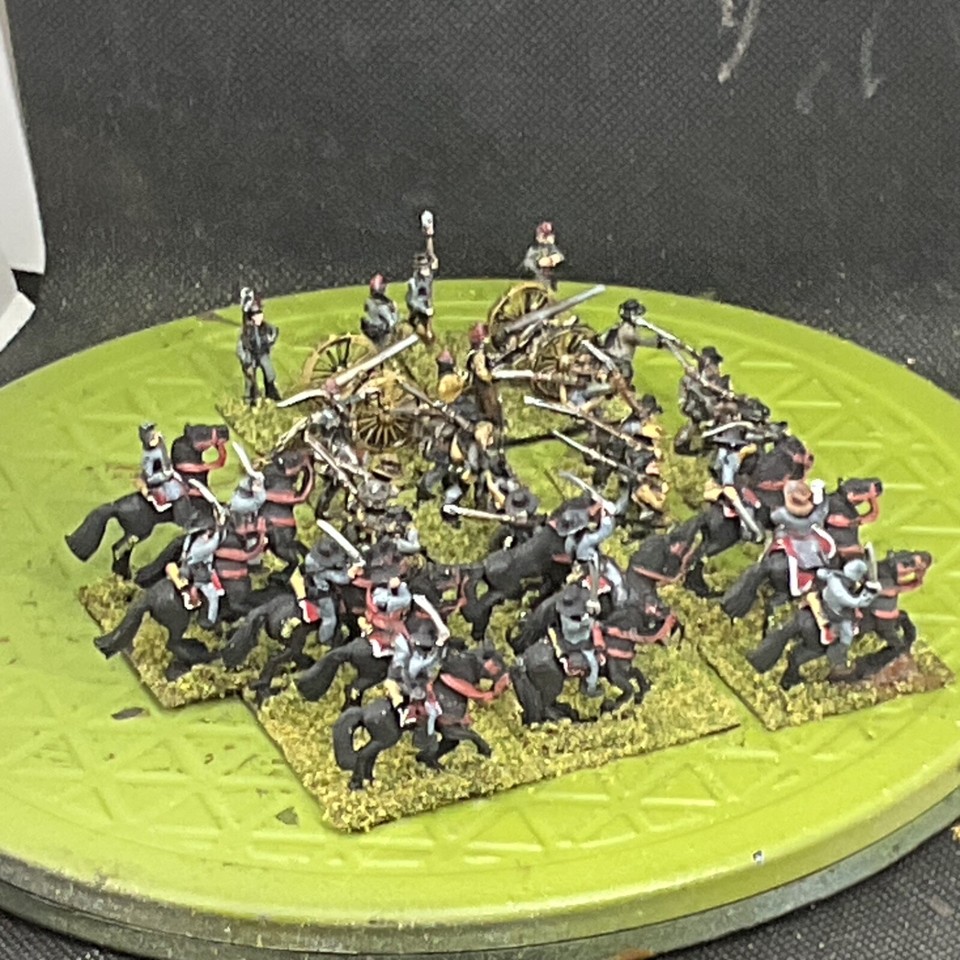 15mm Painted ACW Confederate Regiment. 12 Cavalry, 16 Inf., 2x 3-inch w ...