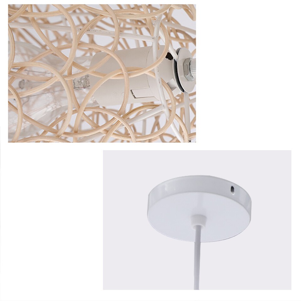 Rattan Chandelier Fish Shape Lantern Chandelier Fixture Hanging Ceiling ...