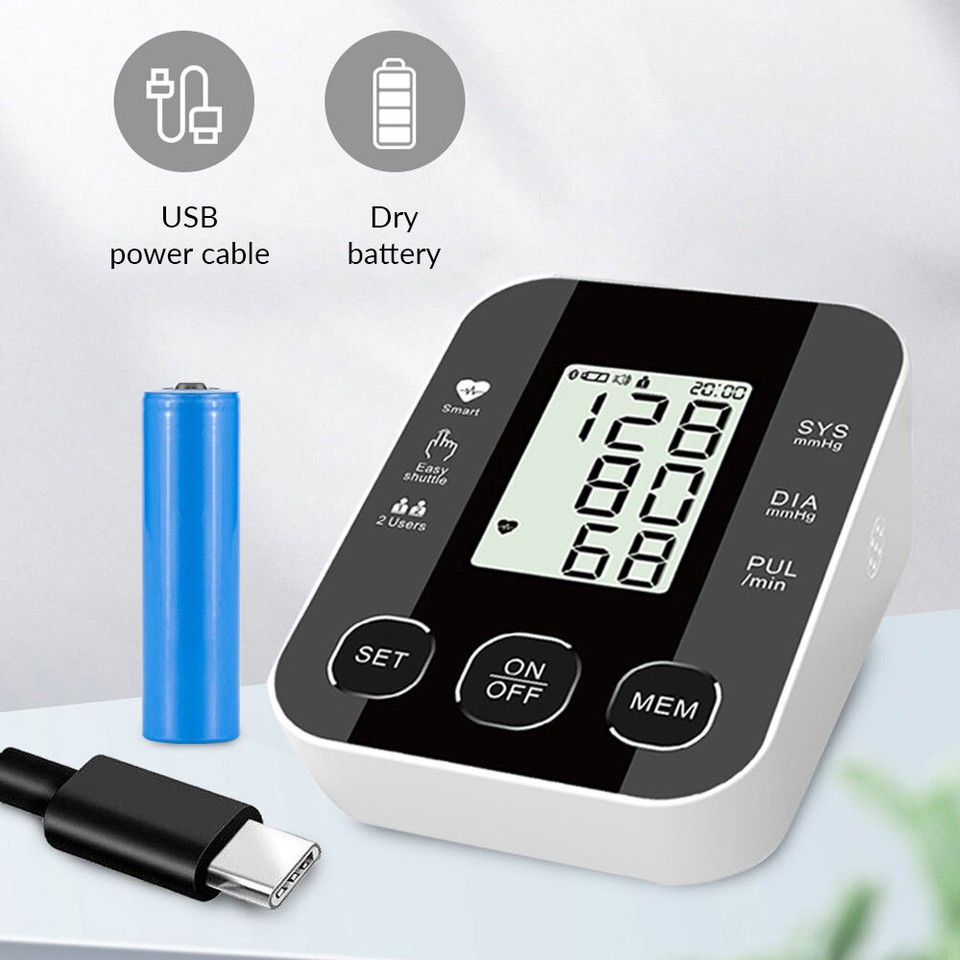 Digital Blood Pressure Monitors Dual User BP Cuff w/ Voice Broadcast ...