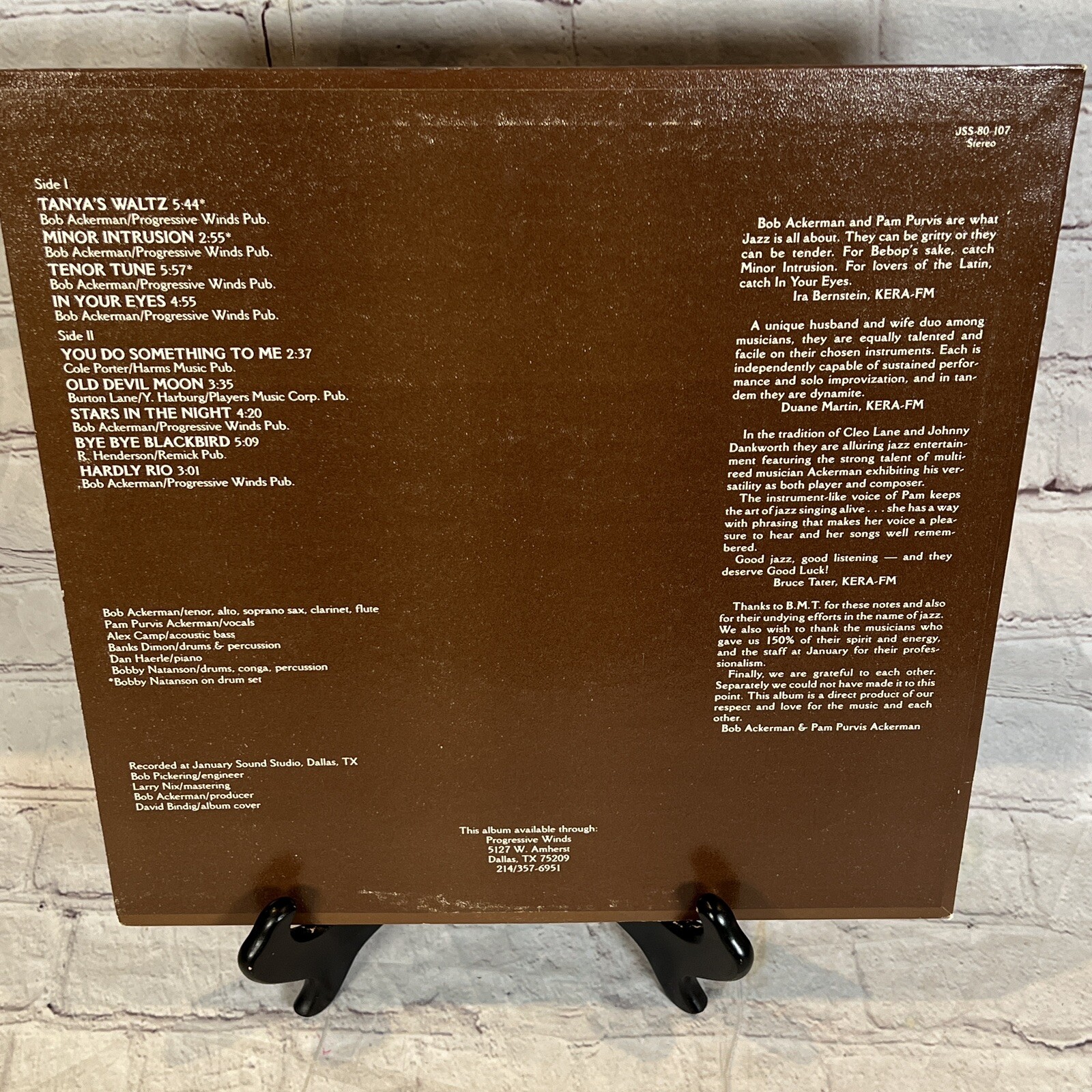 Pam Purvis & Bob Ackerman Instant Decision LP 1980 January Sound ...