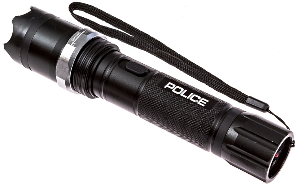 POLICE Stun Gun Metal T10 550 BV Heavy Duty Rechargeable LED Flashlight ...