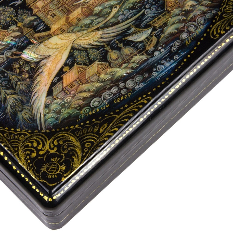 North Russian Lacquer Box Fedoskino Keepsake Trinket Jewelry Box 4x6 | eBay