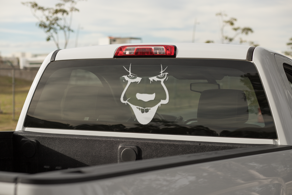 Pennywise The CLOWN IT Vinyl Car Window Decal Laptop HORROR Scary ...