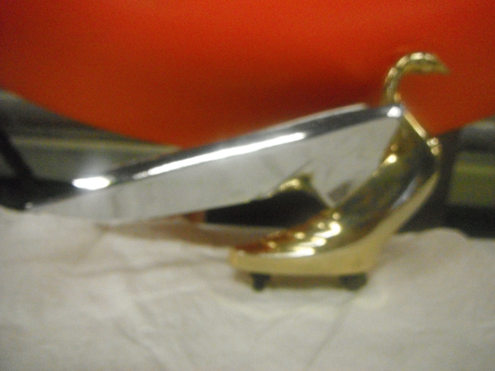 Rare old bronze silver plated Art Deco Swan car mascot radiator cap 24 ...