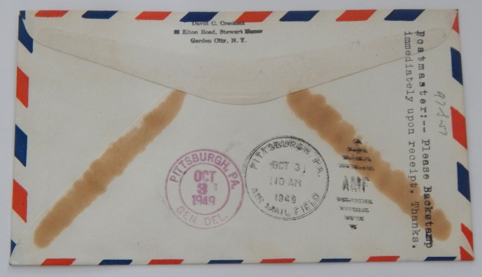 Franklin Pennsylvania to Pittsburgh AMF October 3 1949 first flight ...