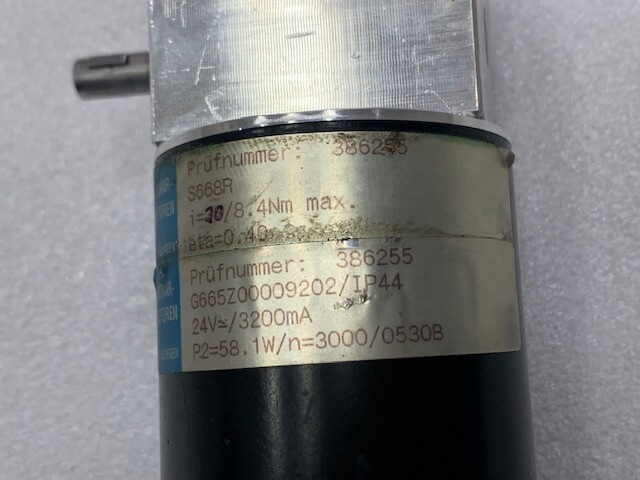 Neckar Motoren Deisslingen Prufnummer 386255 S668R Motor 24V 3200mA ...