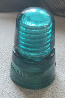 Vintage Blue Green Glass Insulator Power Line Electrical Antique ...