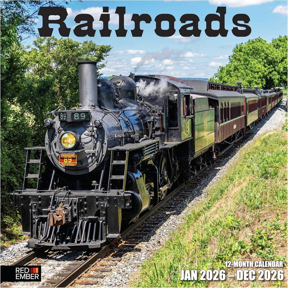 2026 Train Railroads 12 Monthly Hanging Wall Calendar | eBay