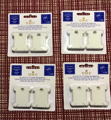 4X Pkg of 28 DMC Plastic Floss Bobbins | eBay