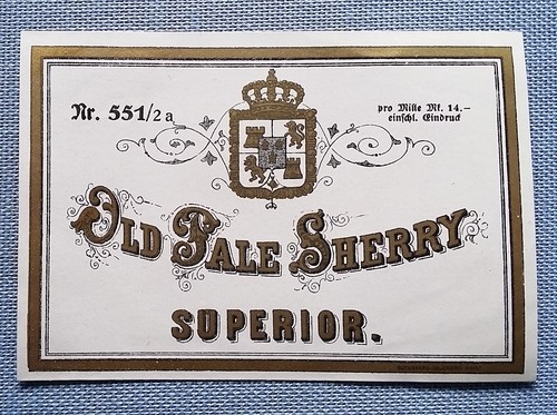 Old Sherry Label Sample Label Etikett Old Tale Sherry Print Shop Mainz ...