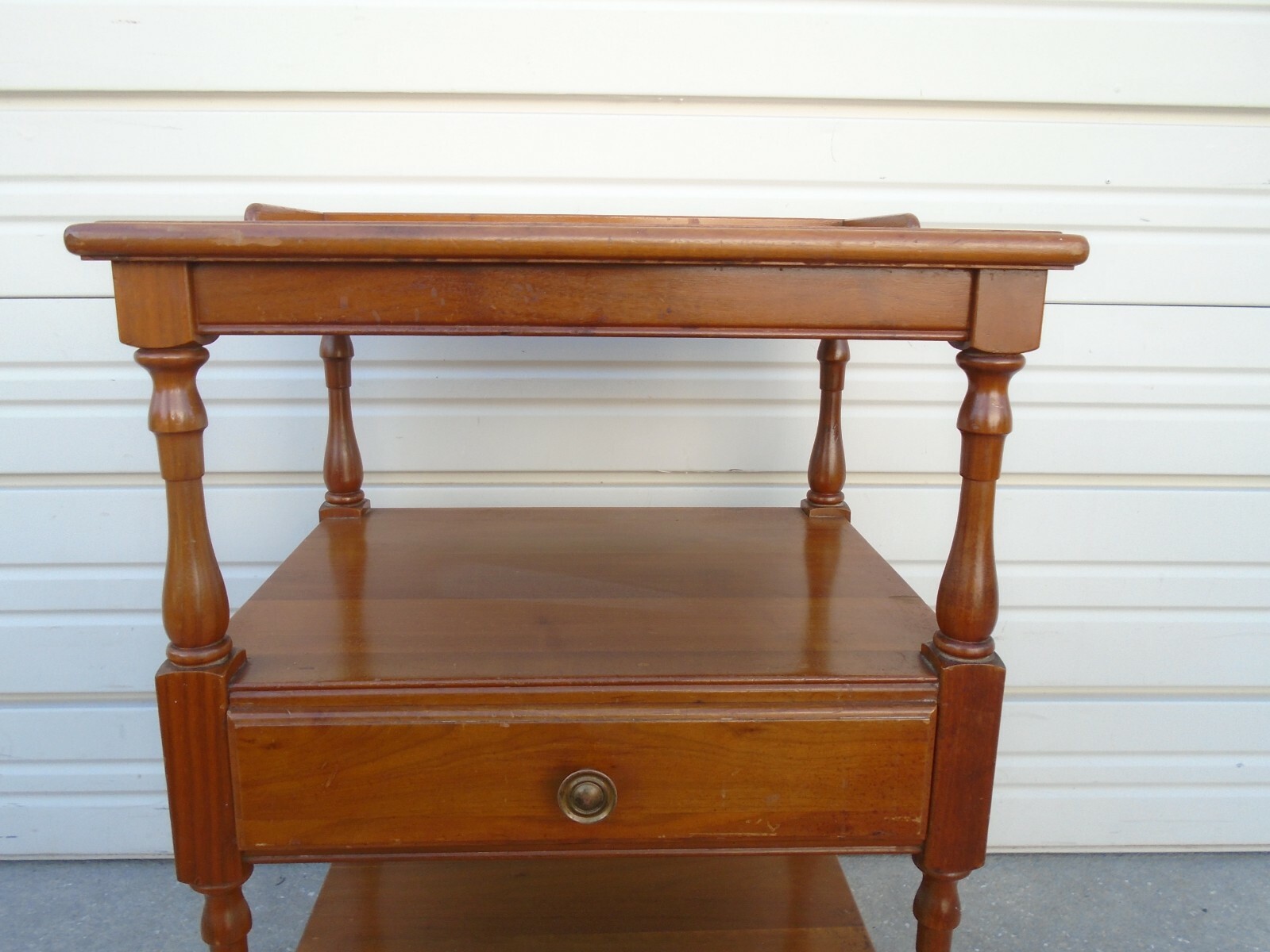1 Tall Nightstand British Colonial Bed Table Side End French Farmhouse ...