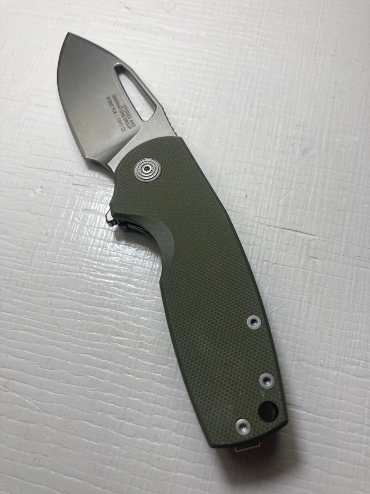 SOG Stout FLK Cryo D2 Olive Drab Mikkel Willumsen Folding Knife D2 ...