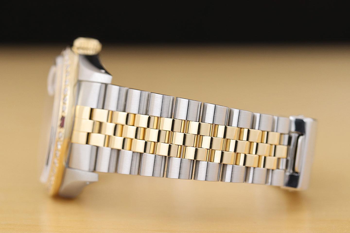 ROLEX MENS DATEJUST 16233 GRAY DIAL 18K GOLD STEEL TWO TONE DIAMOND ...