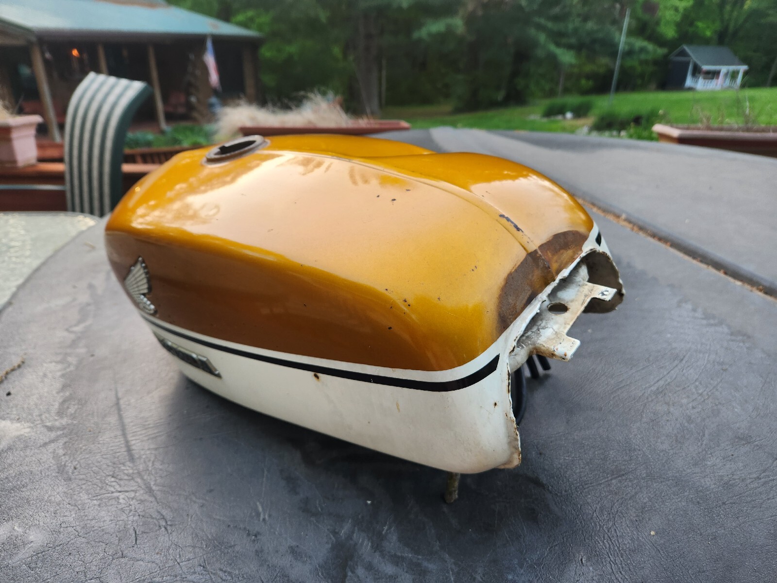 1970 HONDA CB350 CB 350 FUEL GAS PETROL TANK 70 TWIN RESERVOIR OEM W ...