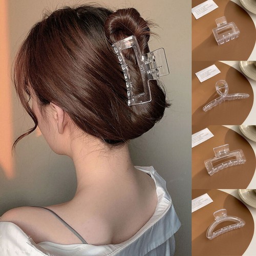 2/1X Elegant Hair Claw Clip Crab Clamps Transparent Hairpin Bath ...