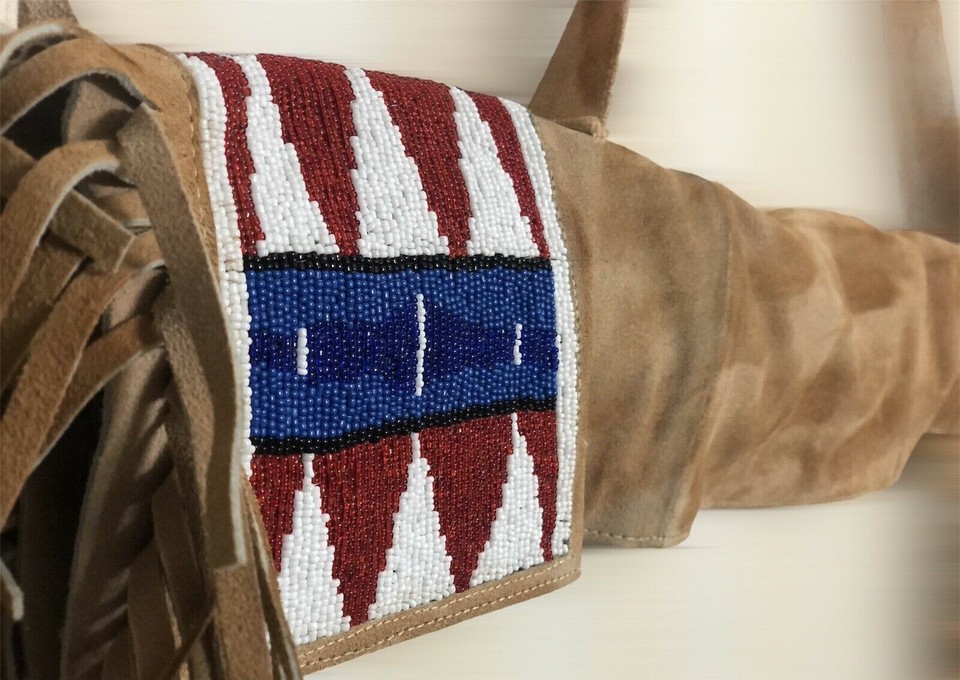Native American Gun Cover Indian Beaded Sioux Style Hide Rifle Scabbard ...