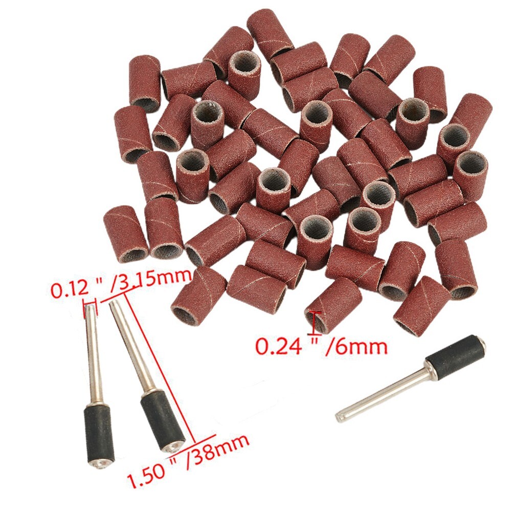 Art Sandpaper Mandrels Drum 50pcs Replacement + 50* 320 Bands Sanding ...