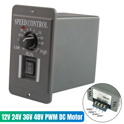 UK 12V 24V 36V 48V PWM DC Motor Speed Controller Reversible Switch 6A ...