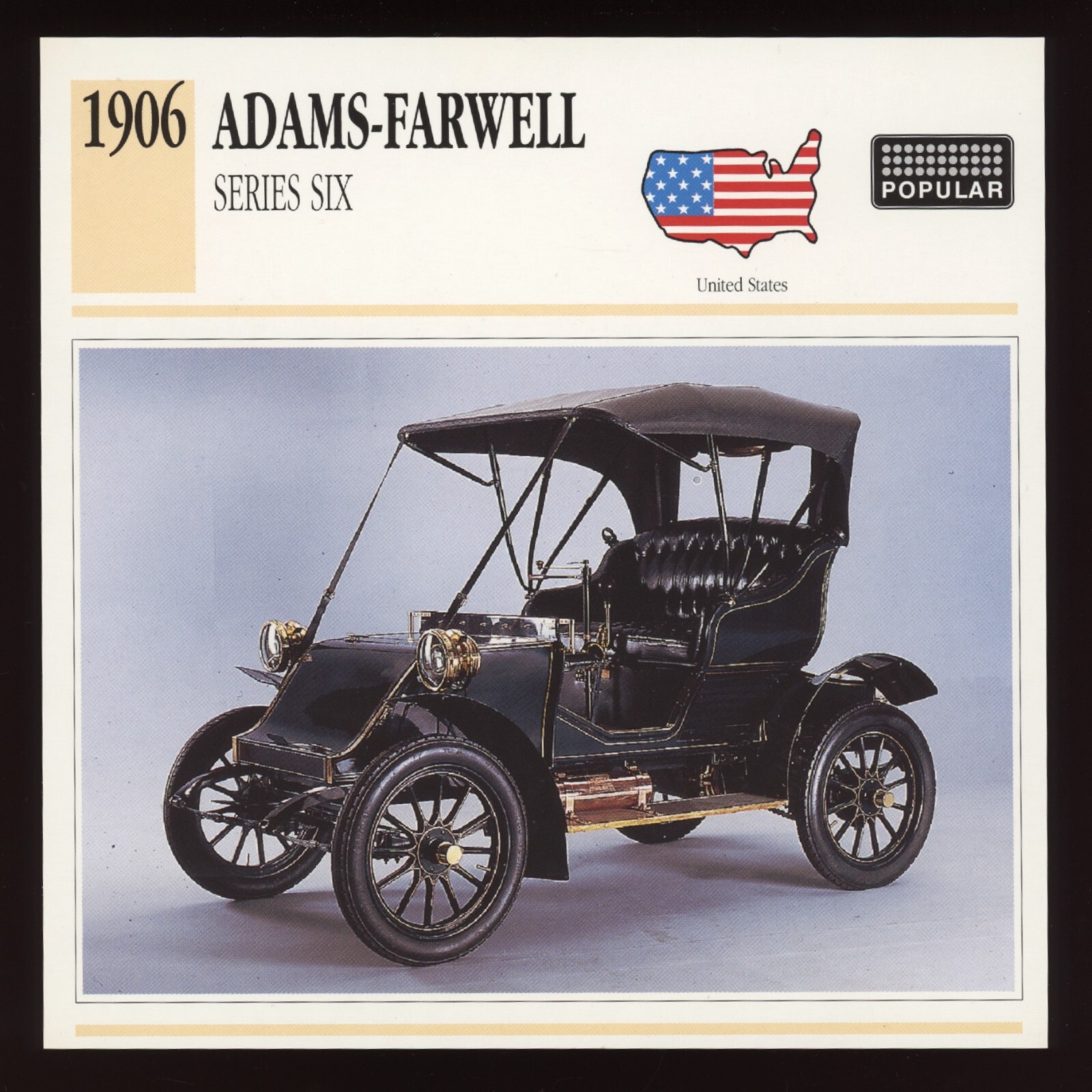 1906 Adams Farwell Series Six Classic Cars Card | eBay