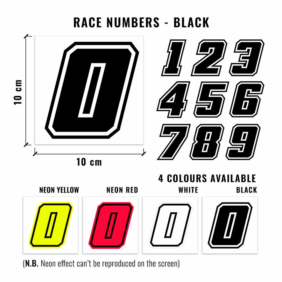 Sticker Number Race for Motorcycle " 4 " Gp, Black, 10 X 9,5 CM | eBay