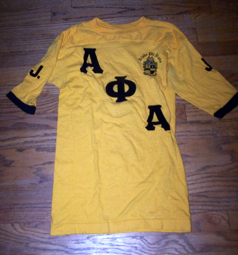 NICE Alpha Phi Alpha fraternity Signal yellow T-shirt / jersey w/ crest ...