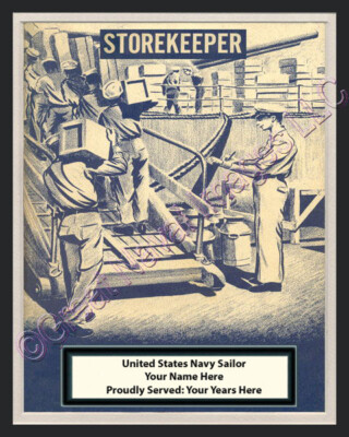 STOREKEEPER Rate Print 1 Personalized on Canvas US Navy Veterans | eBay