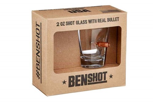 Original BenShot Bulletproof Shot Glass w/ Real Bullet Groomsmen ...