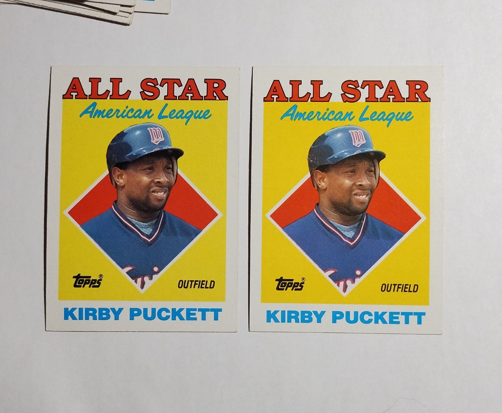 1988 Topps All-Star#391 Kirby Puckett **Error Card** | eBay