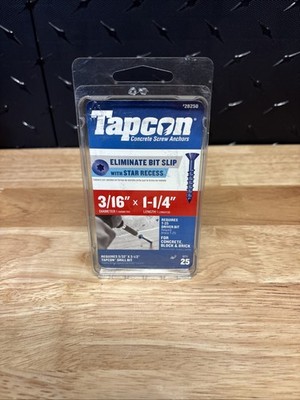 (25-Pk) Tapcon Star Drive Bugle Head Concrete Anchors 3/16" x 1-1/4 ...