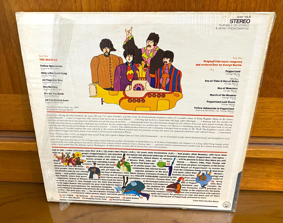 The Beatles Yellow Submarine vinyl record First Press Apple SW 153 VG++ ...