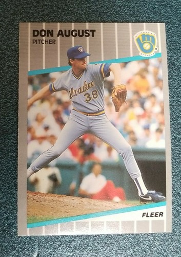 1989 Fleer Milwaukee Brewers Baseball Card #177 Don August | eBay