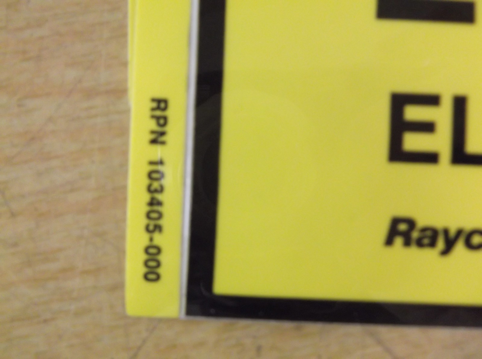 Raychem 103405-000 End Seal Electric Labels Decals Stickers for sale ...