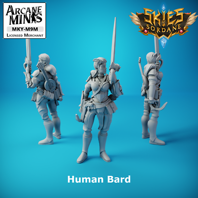 D&D Miniature Female Human Bard with Rapier Dungeons and Dragons | eBay