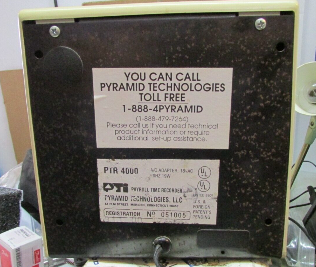 Pyramid Technology 4000 PTR 4000 Time Clock | eBay
