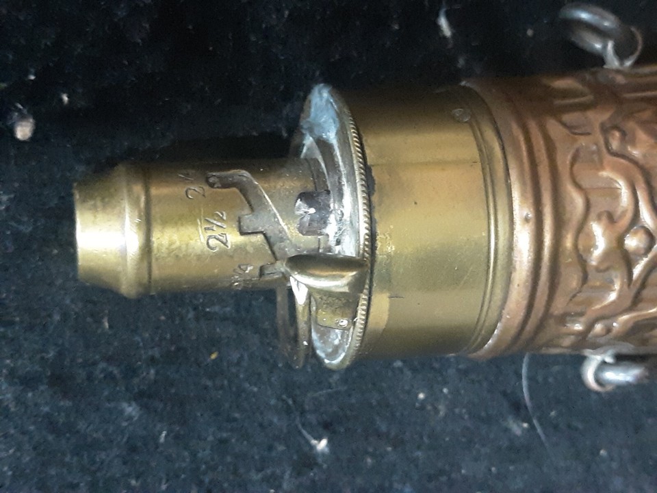 1800's G & JW Hawksley Hunting Brass Black Powder Horn Flask made in ...