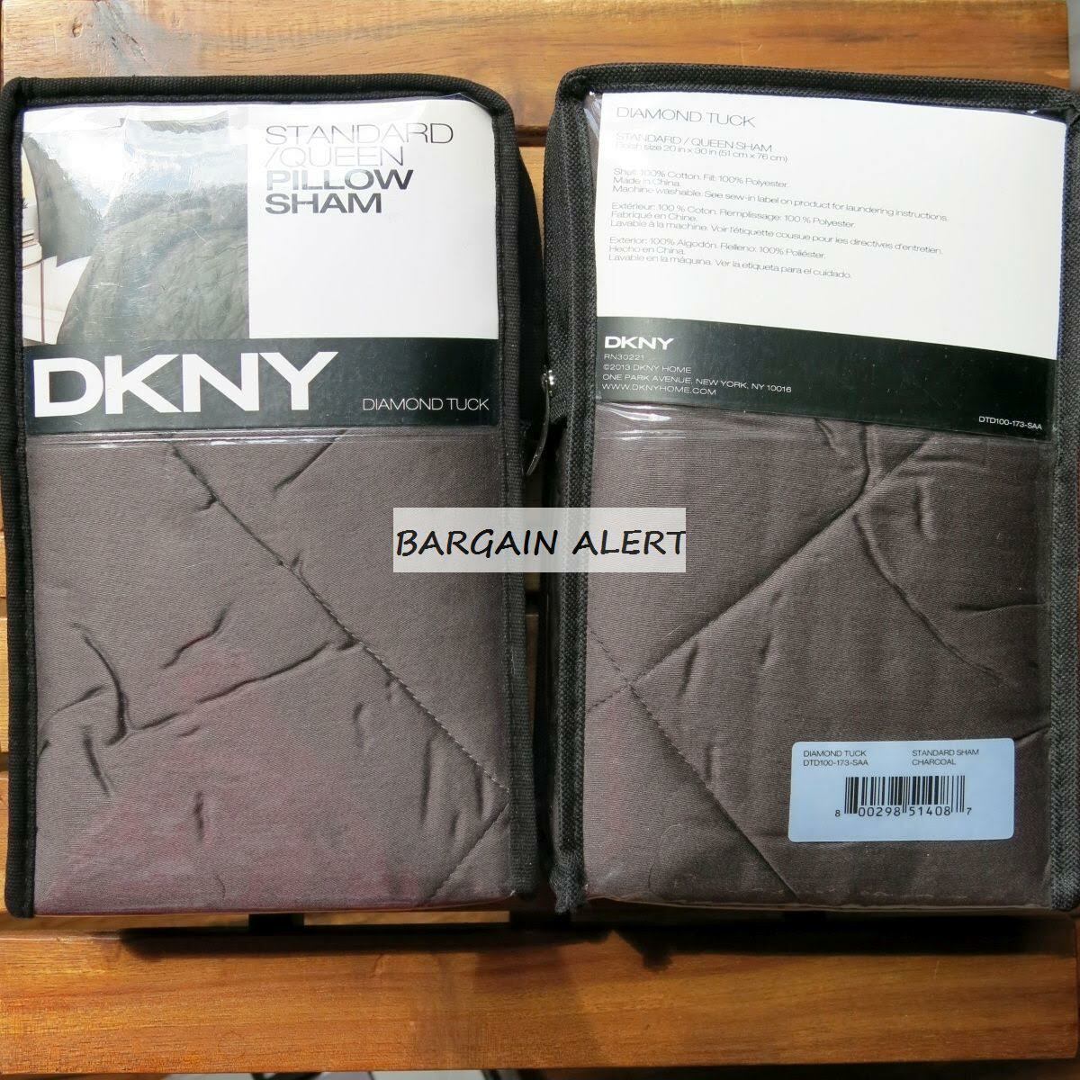 DKNY Diamond Tuck Charcoal Gray Euro Pillow Shams x 2 Brand NEW | eBay