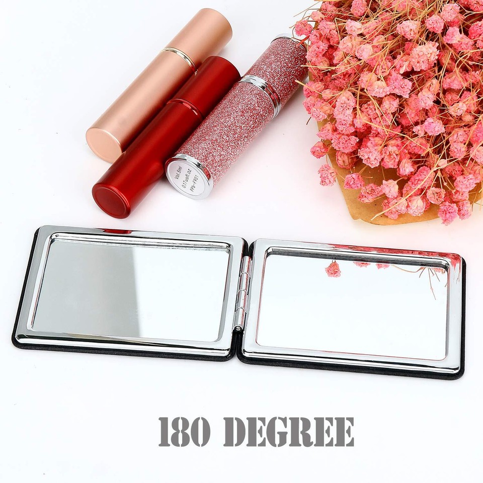 Compact Vanity Mirror for Men, Black, Travel Makeup Mirror for Handbag ...