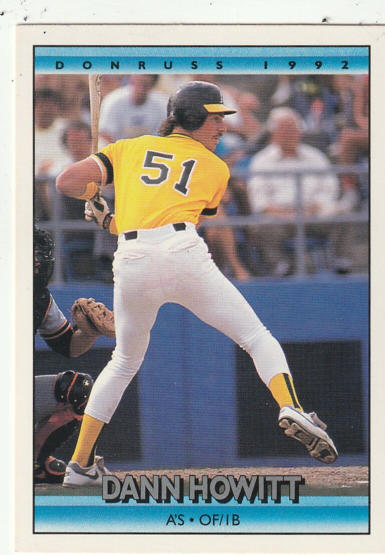 FREE SHIPPING-MINT-1992 Donruss Dann Howitt #751 A'S PLUS BONUS CARDS ...