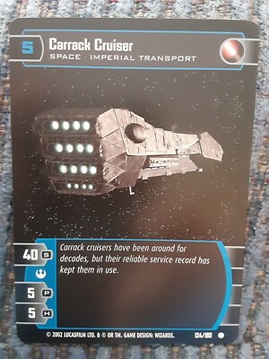 WOTC Star Wars TCG UNPLAYED A New Hope MINT # 124/180 CARRACK CRUISER ...