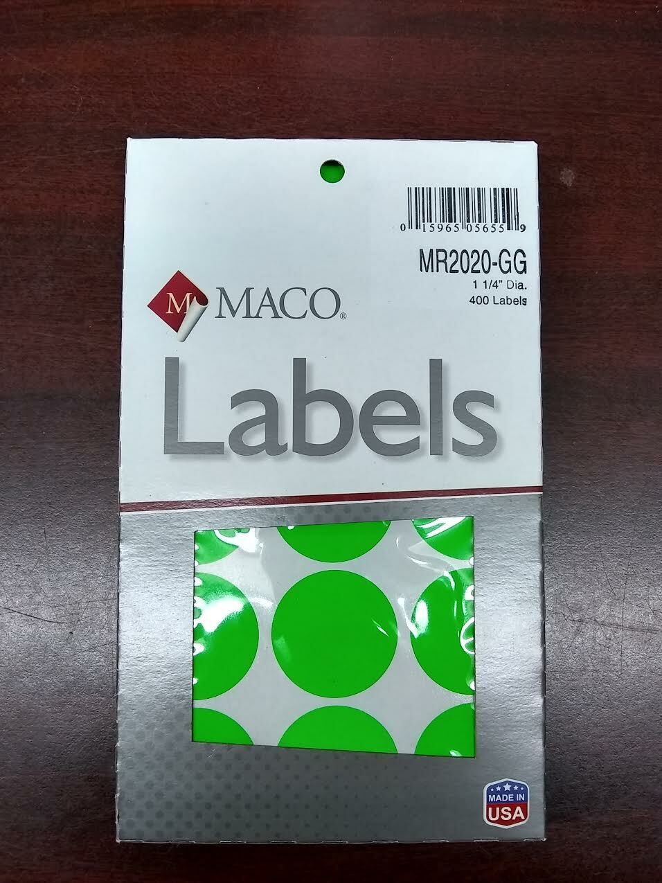 MACO Neon Green Round Color Coding Labels 1-1/4 Inches 400 Per Box ...
