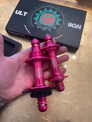 HIGH QUALITY PINK 32H FIXED GEAR HUBS + LOCKING RING (SILENT BEARINGS ...