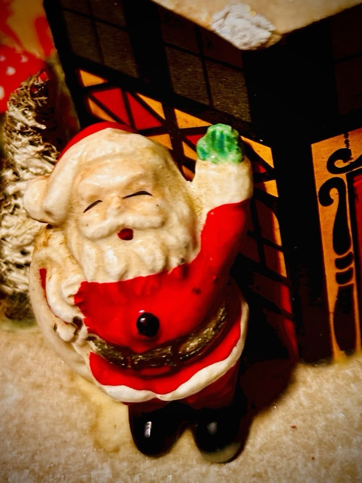 Vintage Christmas Rare 1959-60’s Twinkle -Lite light up Santa & House ...