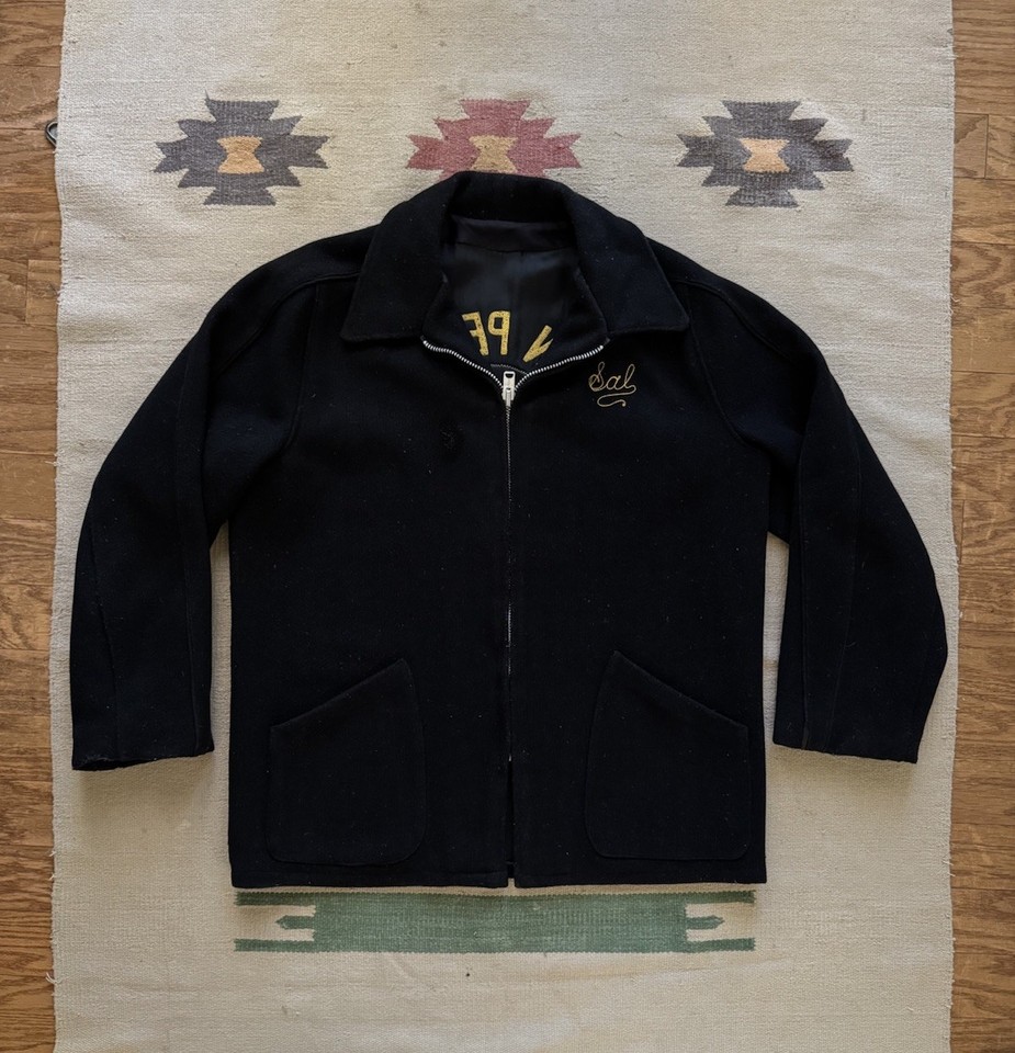 Vintage 1950s San Pedro BPOE Elks Lodge Chain Stitched Black Wool ...